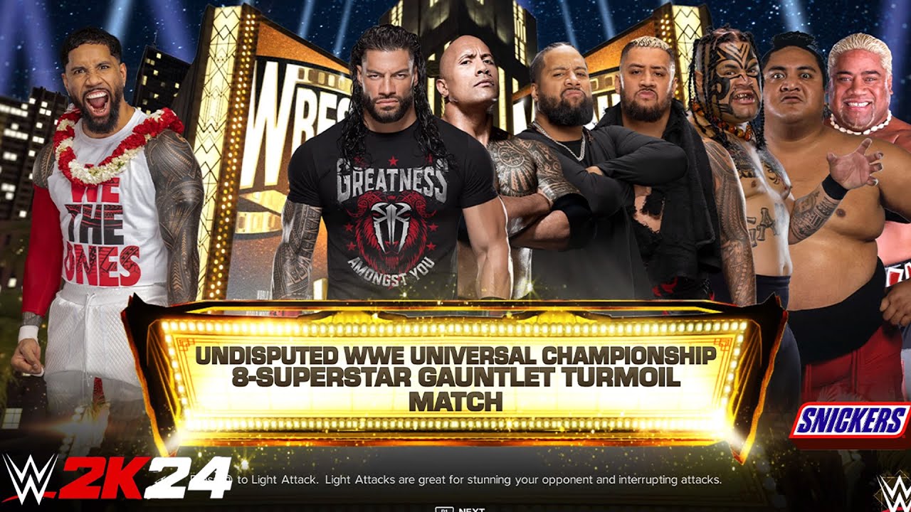 Jey Uso Vs All BLOODLINE Family in Gauntlet Match | Undisputed ...