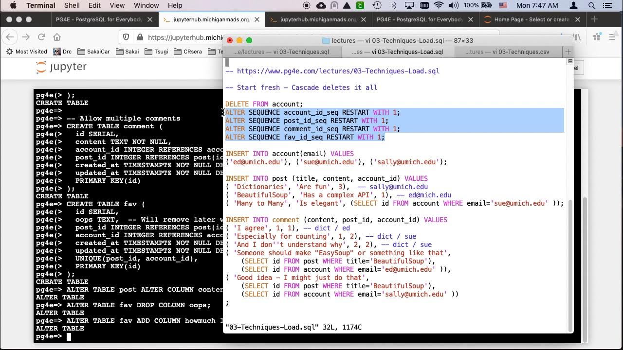 PostgreSQL Demonstration: Creating and Loading a Database - YouTube