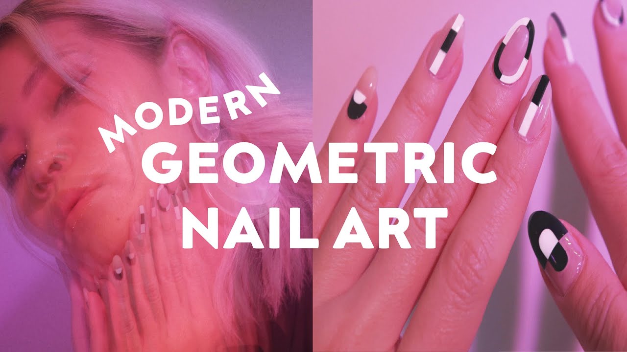 Abstract Nail Art . geometric shape decals - YouTube