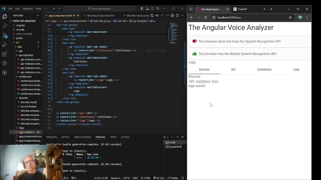 Angular - Web API Speech Analyzer: Video 024 connecting tabs routing - YouTube