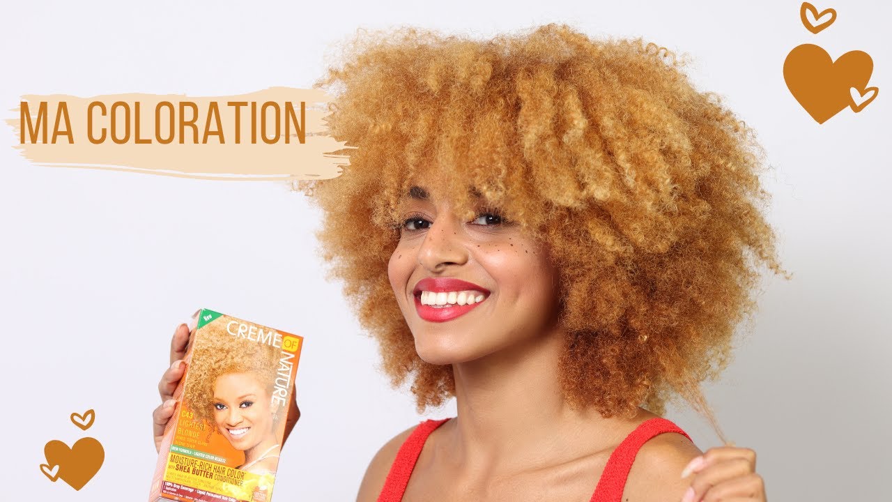 Coloration blonde sur cheveux crépus - Creme of Nature Lightest Blonde ...