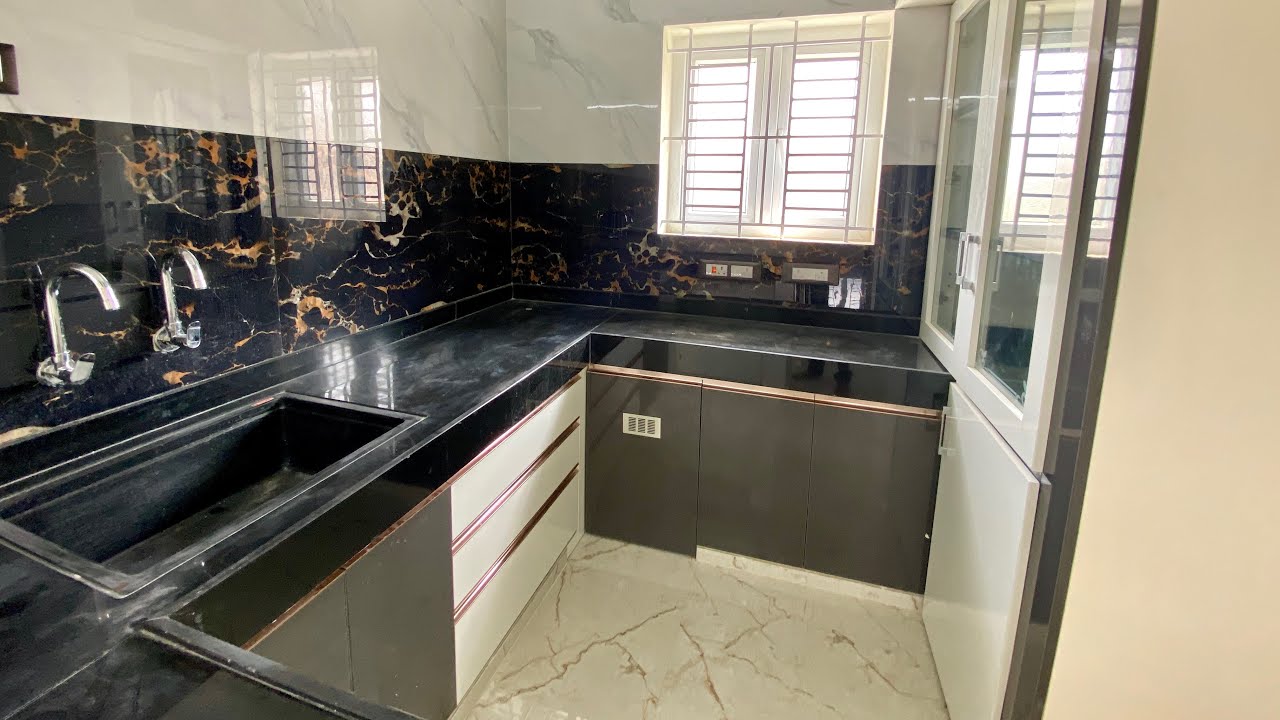 8x16 Size Modular Kitchen Design // Compact Kitchen Design // Grey ...