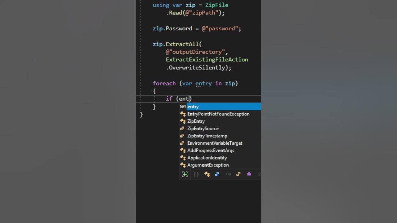 C Zip Dotnetzip Tutorial [2 2] Shorts Youtube