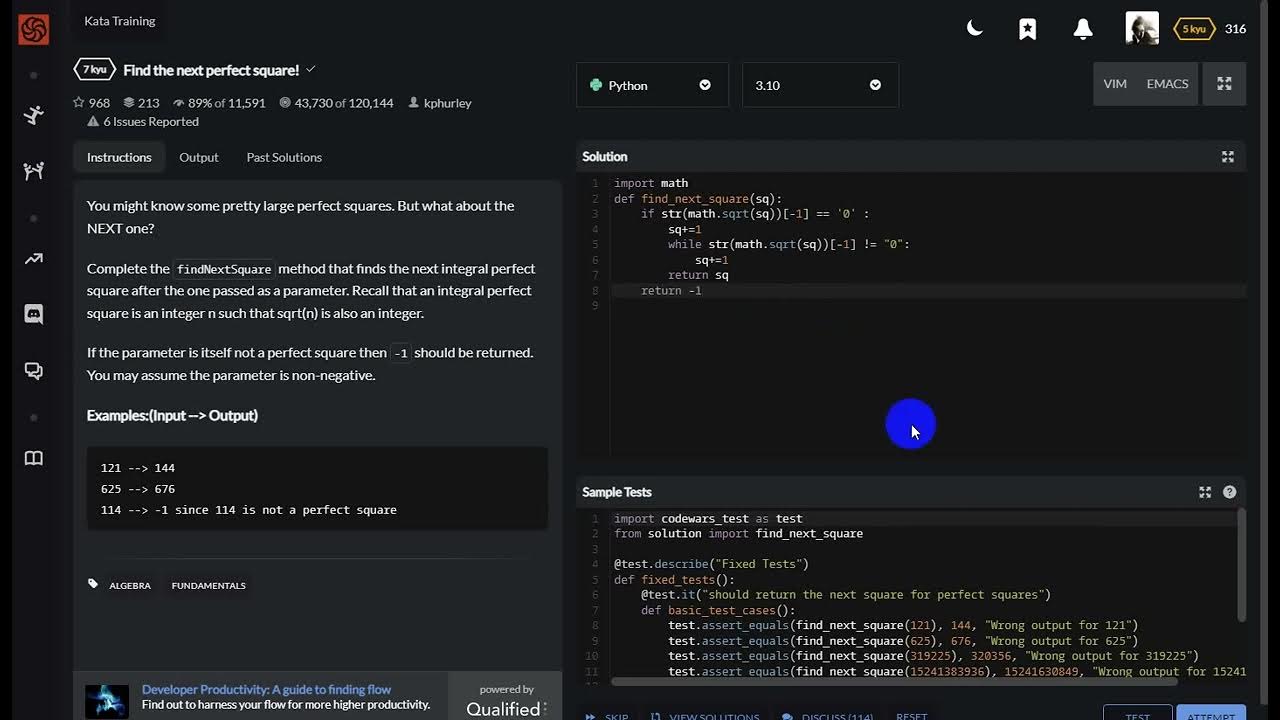 Find The Next Perfect Square Python Codewars YouTube find-the-next-perfect-square-python-codewars-youtube