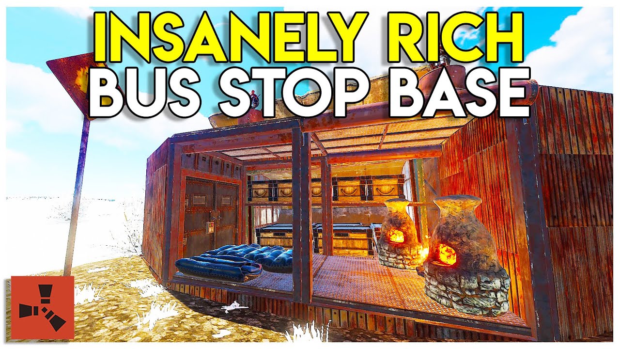 COUNTER RAIDING and RAIDING INSANELY RICH BUS STOP BASE - Rust - YouTube