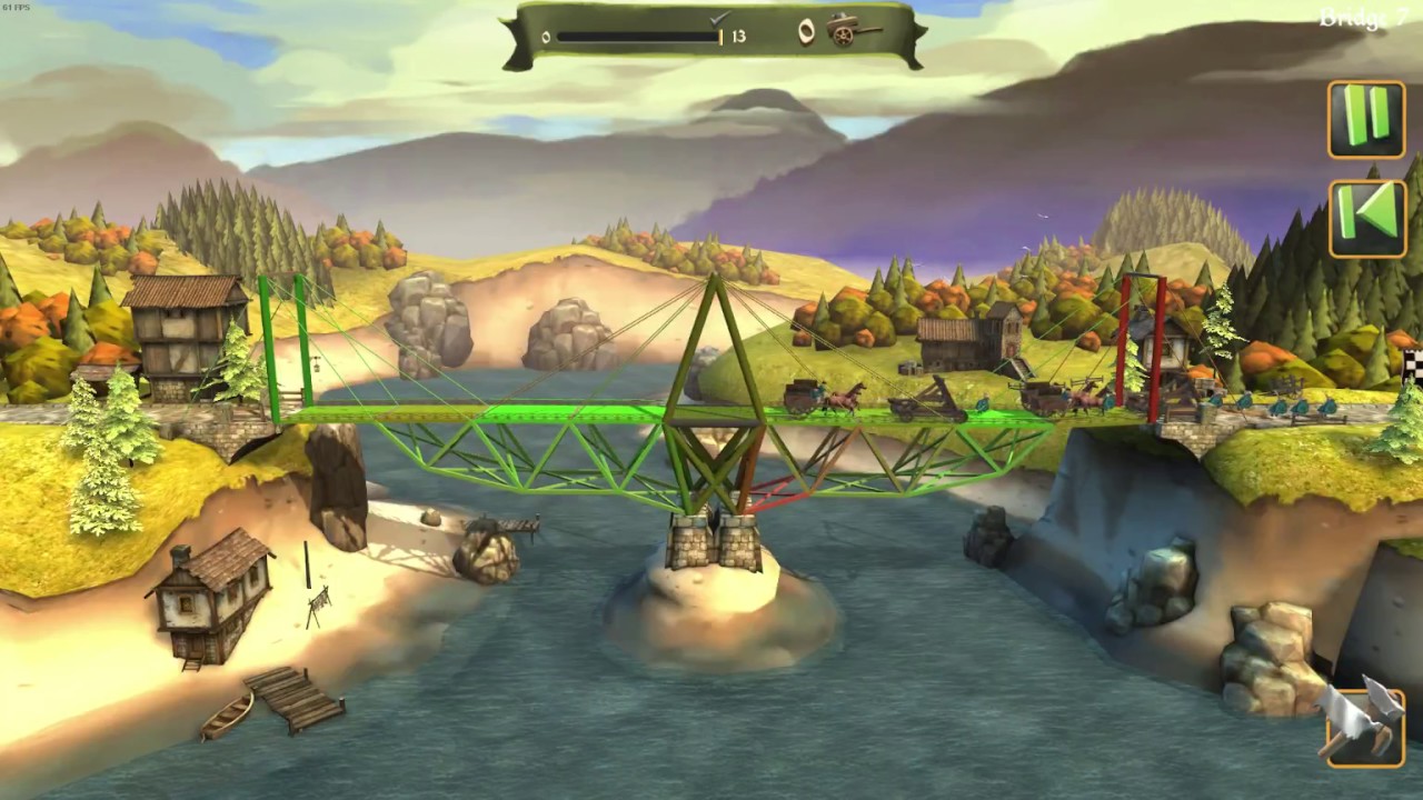 Bridge Constructor Medieval Chapter 4 Bridge 7 Solution - YouTube