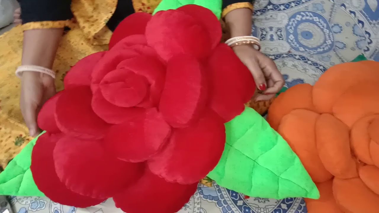 Rose pattern cushion with easy method. - YouTube