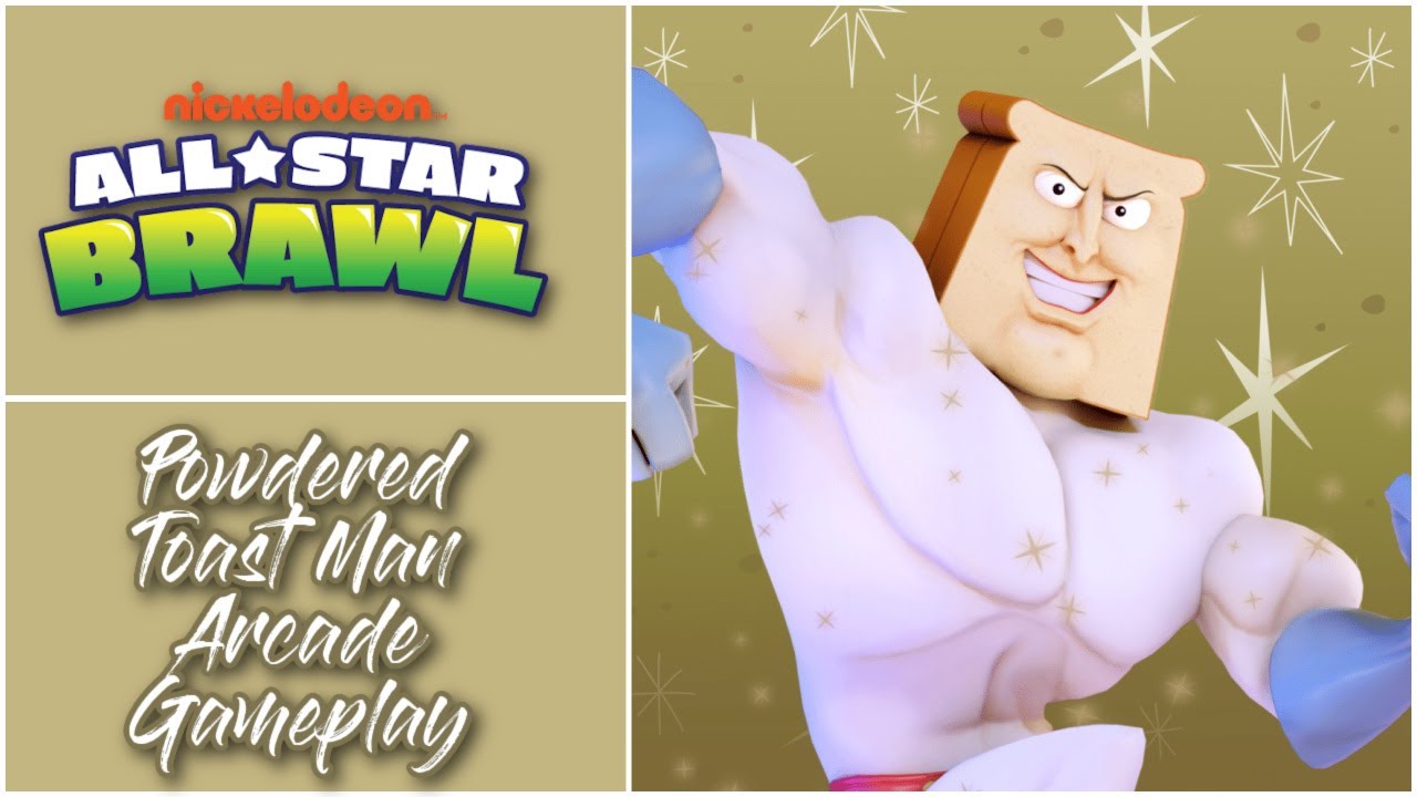 Nickelodeon All-Star Brawl: Powered Toast Man Arcade Gameplay - YouTube