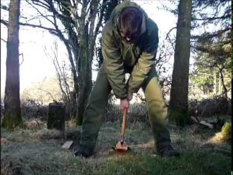 Splitting wood without a chopping block - YouTube