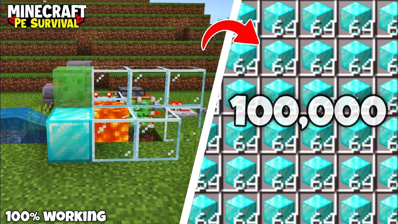 I Collected 1,00,000 Diamonds In Minecraft Pe Survival | Minecraft Pe ...