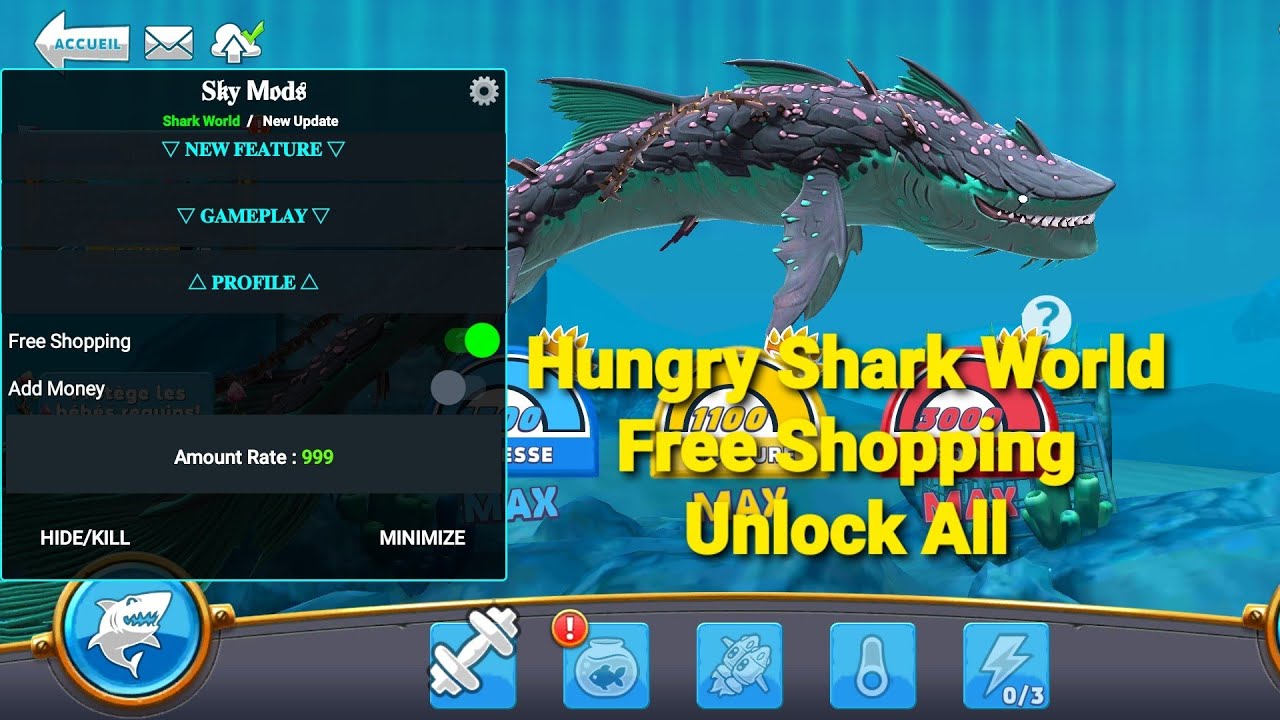 Hungry Shark World Mod Menu New Update 💫 - YouTube