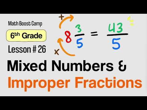 🎯Mixed Numbers and Improper Fractions | Grade 6 Lesson 26 | Math Boost ...