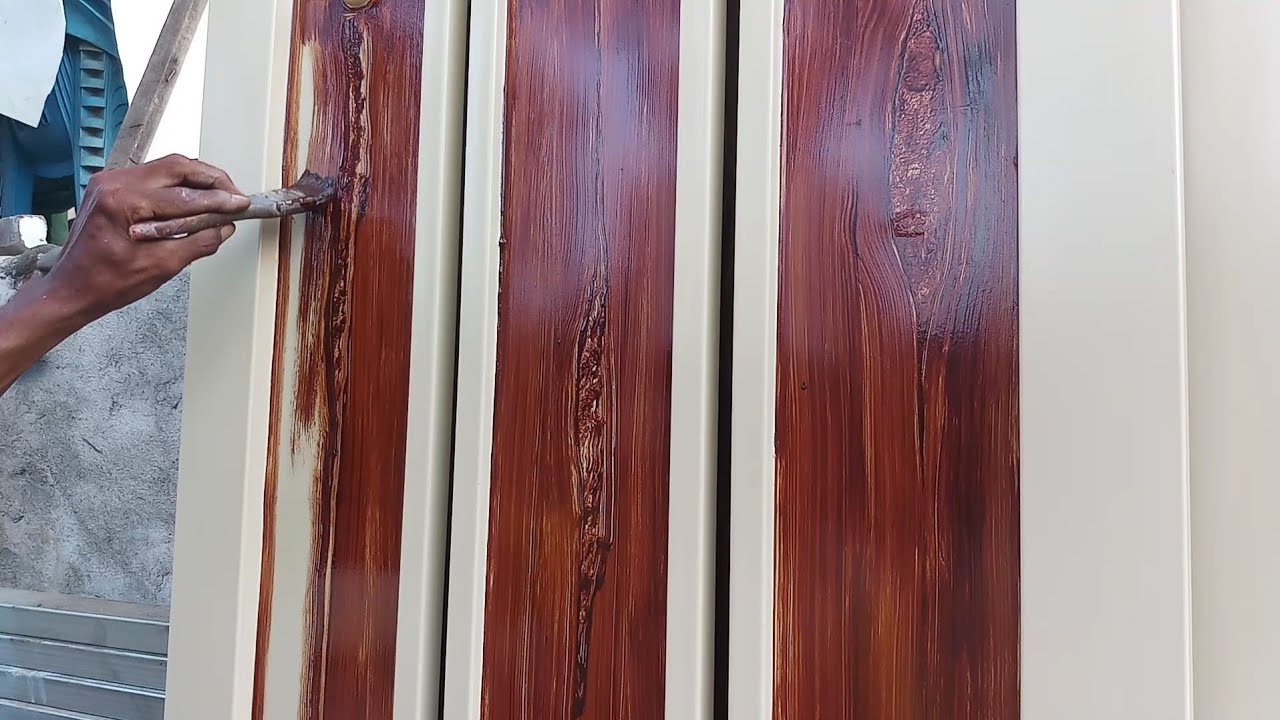 cara cat serat motif kayu pada besi mengunakan kuas - YouTube