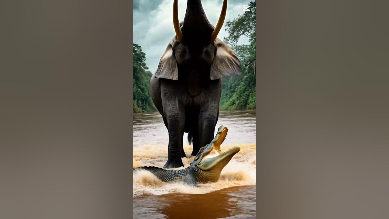 Crocodile vs Elephant: The Ultimate Showdown #animals #crocodile # ...