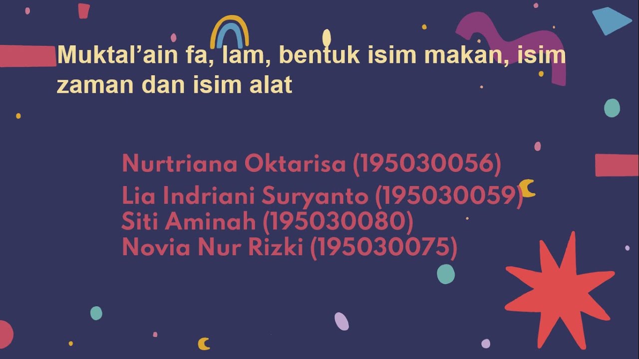 Muktal 'Ain, Fa', Lam, Bentuk Isim Makan, Isim Zaman, dan Isim Alat ...