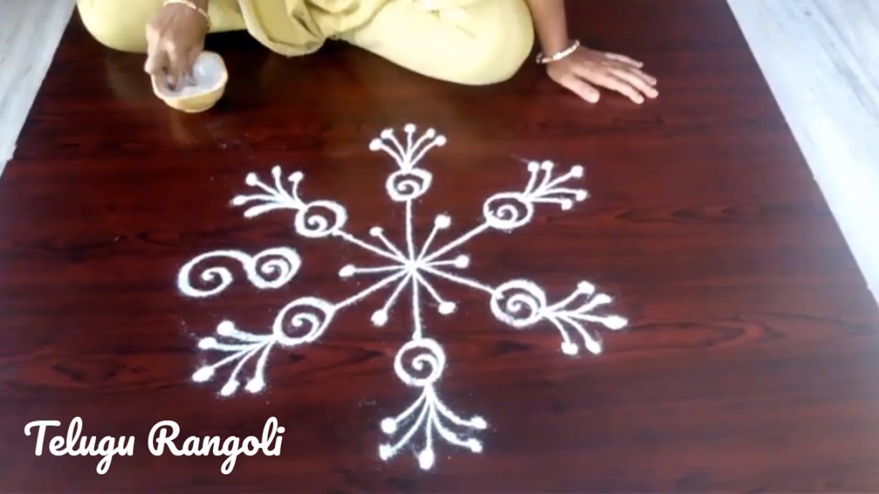 easy rangoli designs with dots l simple and easy muggulu l simple kolam ...