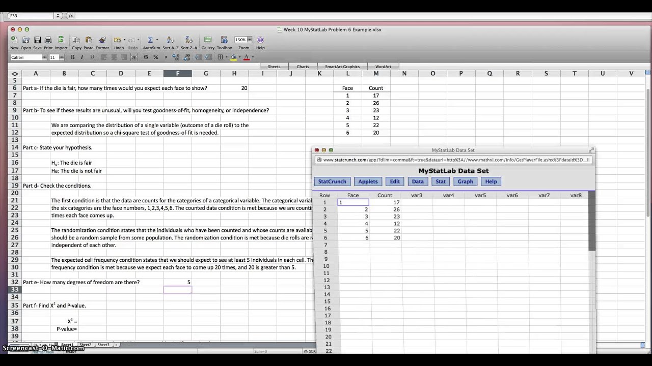 Week 10 MyStatLab Problem 6 Example - YouTube