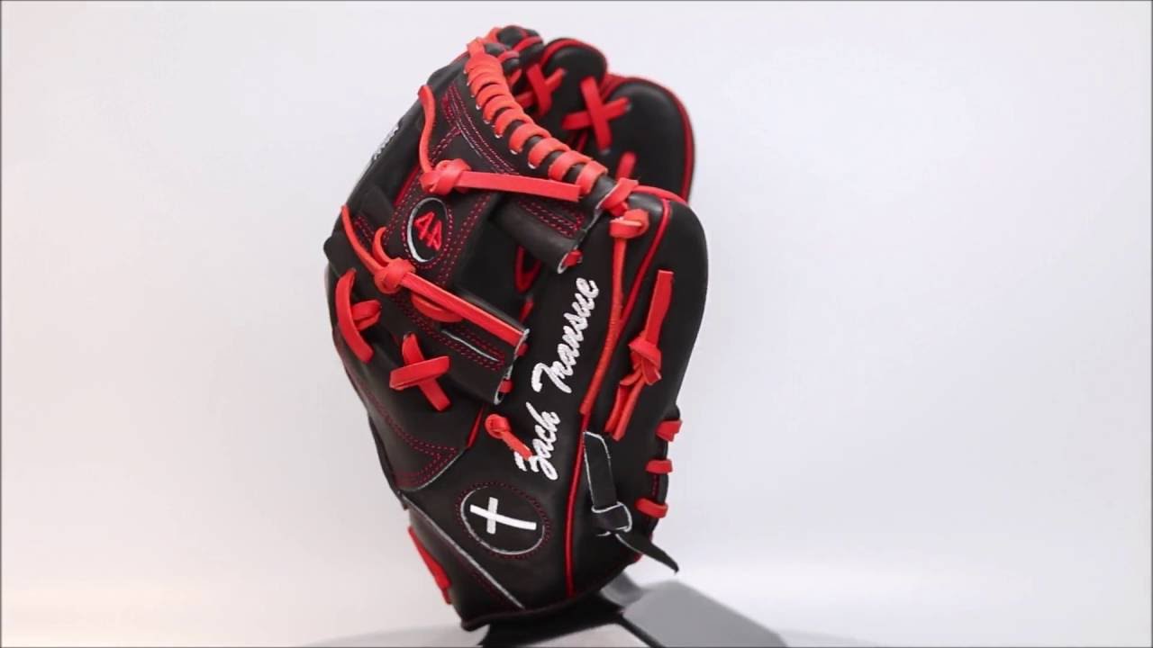 44 Pro Custom Baseball Glove Signature Series Black Red I web - YouTube