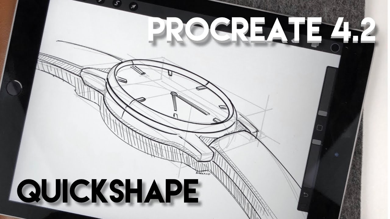 Procreate 4 2 | Sketching a watch with the QuickShape function - YouTube