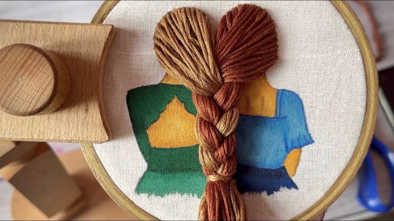 Girl and hair embroidery tutorial || Embroidery for beginners - Let’s ...