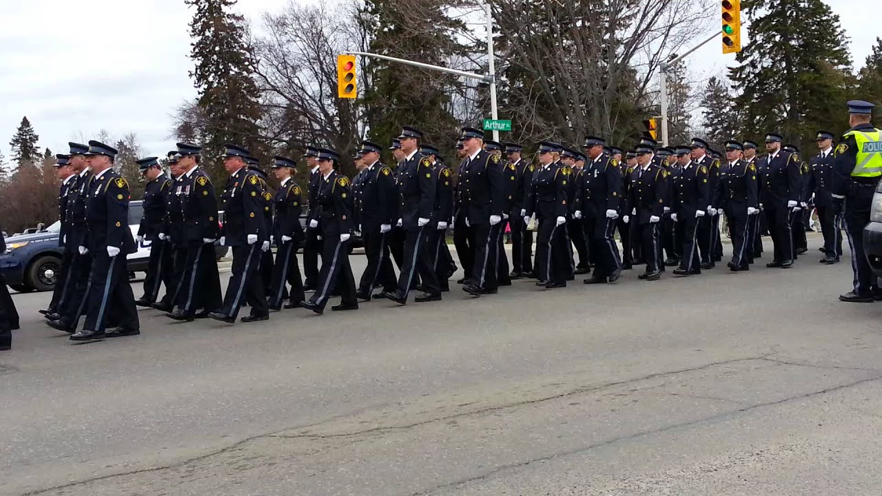 CST. Joe Prevett formal police funeral march. - YouTube