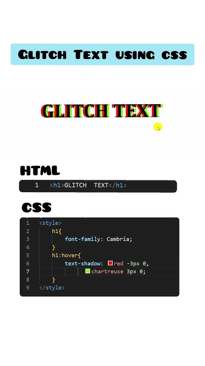 glitch text effect using html and css #css #html #shorts #short - YouTube