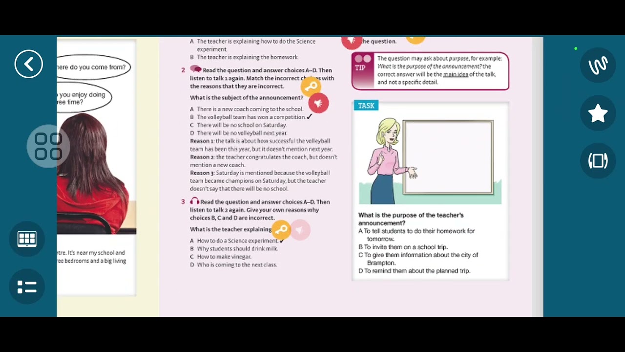 Achievers 7: Prepare for the TOEF (Junior HTest) Unit 1 Listening trang ...