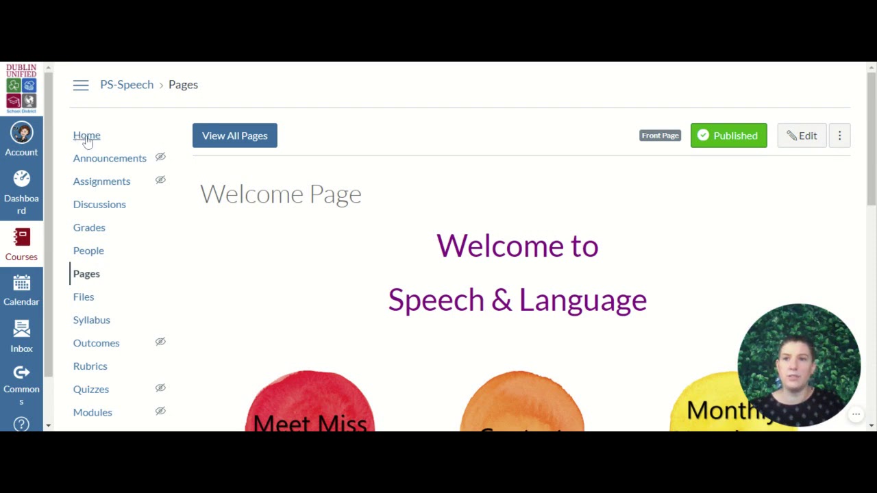 Making your front page your home page in Canvas - YouTube