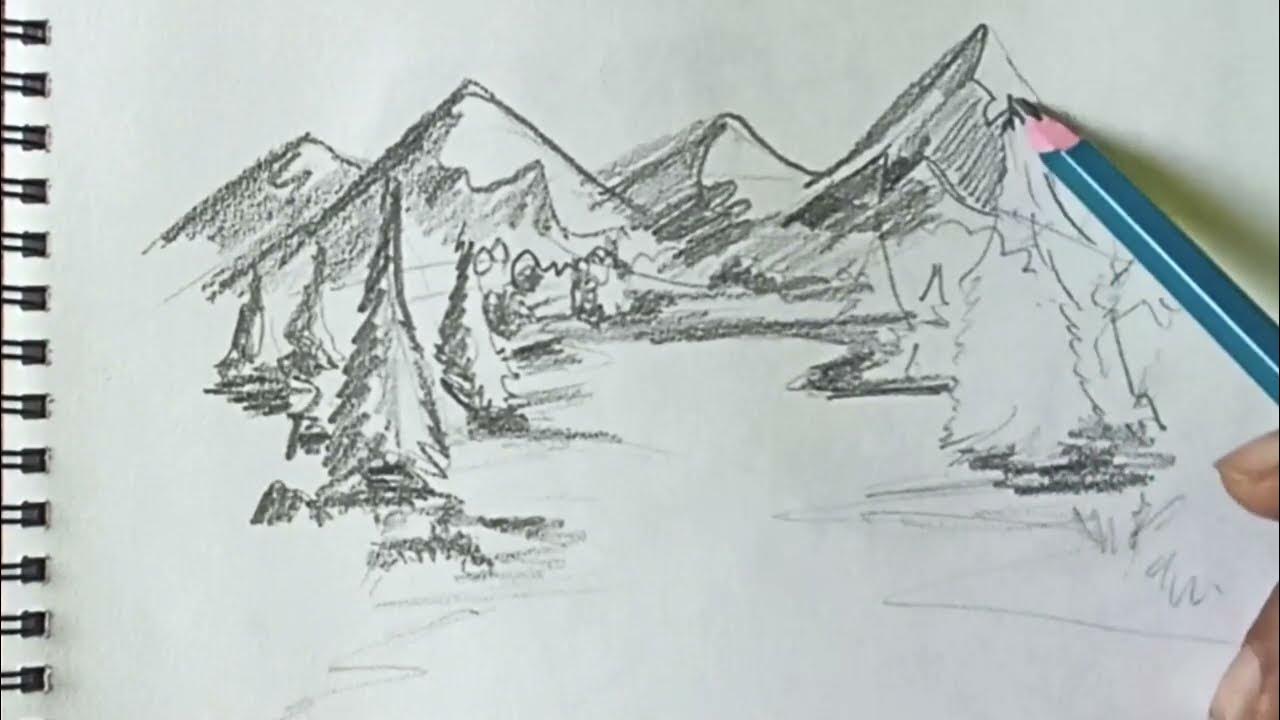 Easy Drawings landscape | Step by Step Drawing tutorials | How to Draw ...