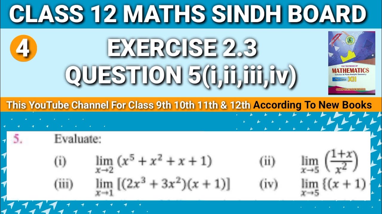 Second year mathematics Unit 2 Exercise 2.3 Question 5(i,ii,iii,iv ...