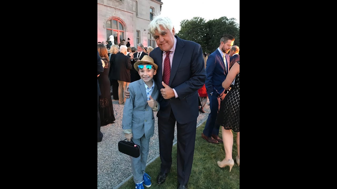 My son's question for Jay Leno at the Audrain Annual Gala - YouTube