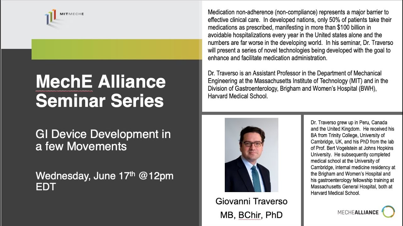 Dr. Giovanni Traverso, GI Device Development in a few Movements - YouTube