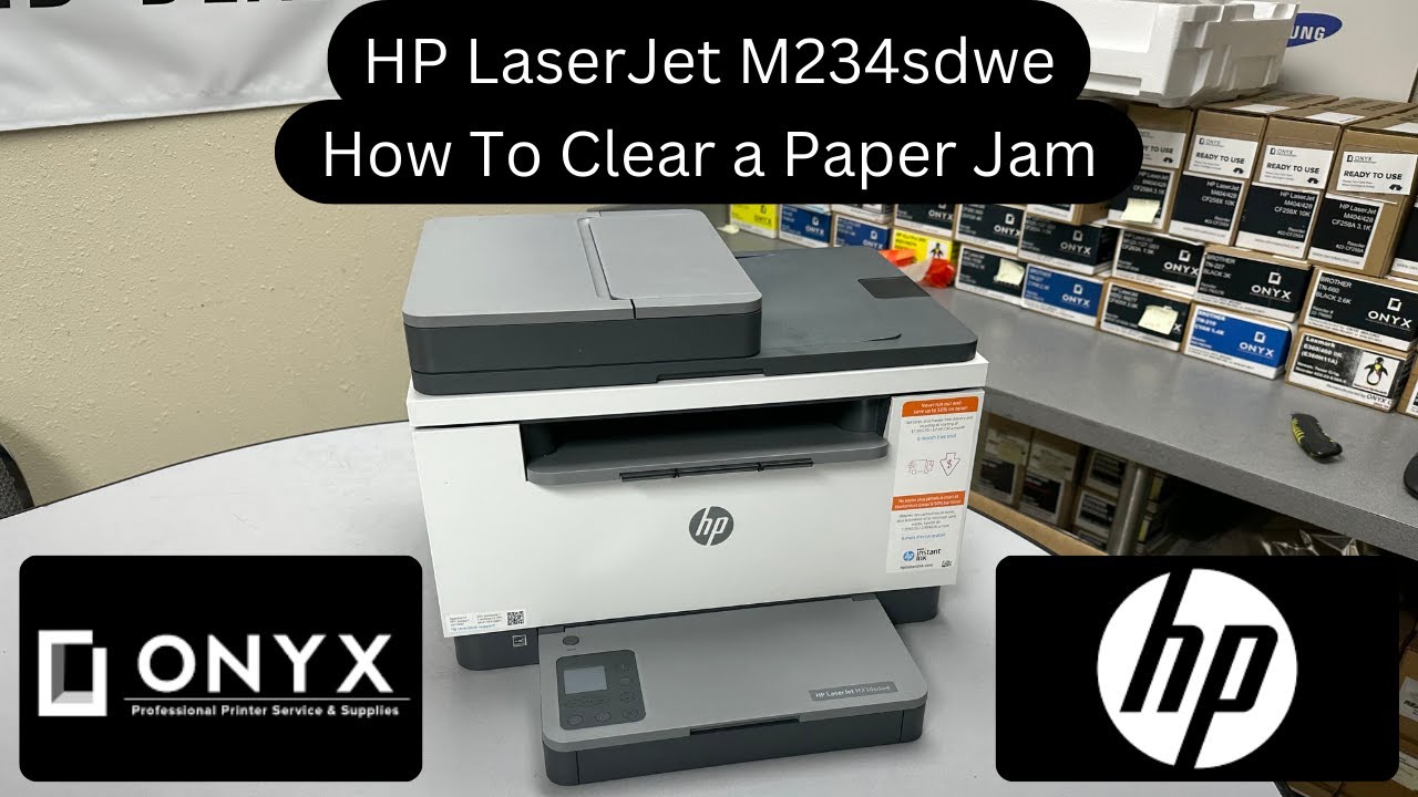 HP LaserJet M234sdwe | How To Clear a Paper Jam | Onyx - YouTube