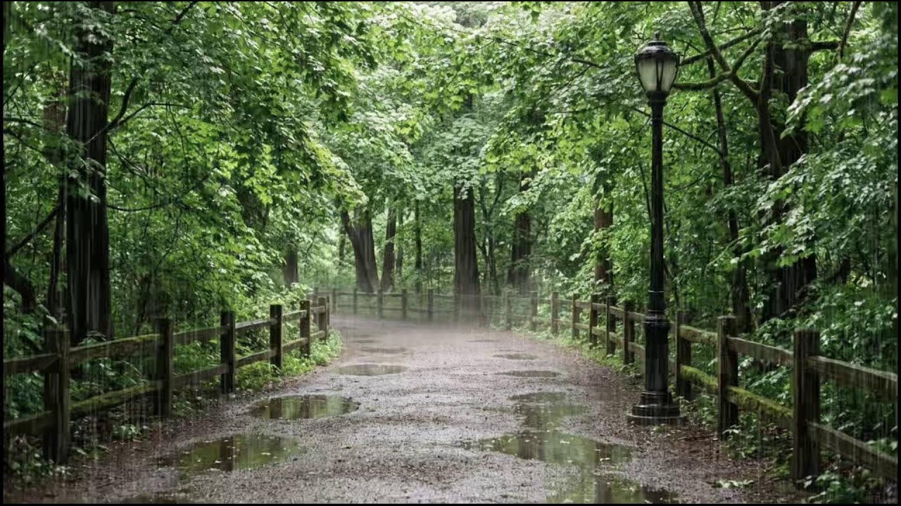 Light Rain Through Woodland Leaves | Peaceful Ambient Audio for ...