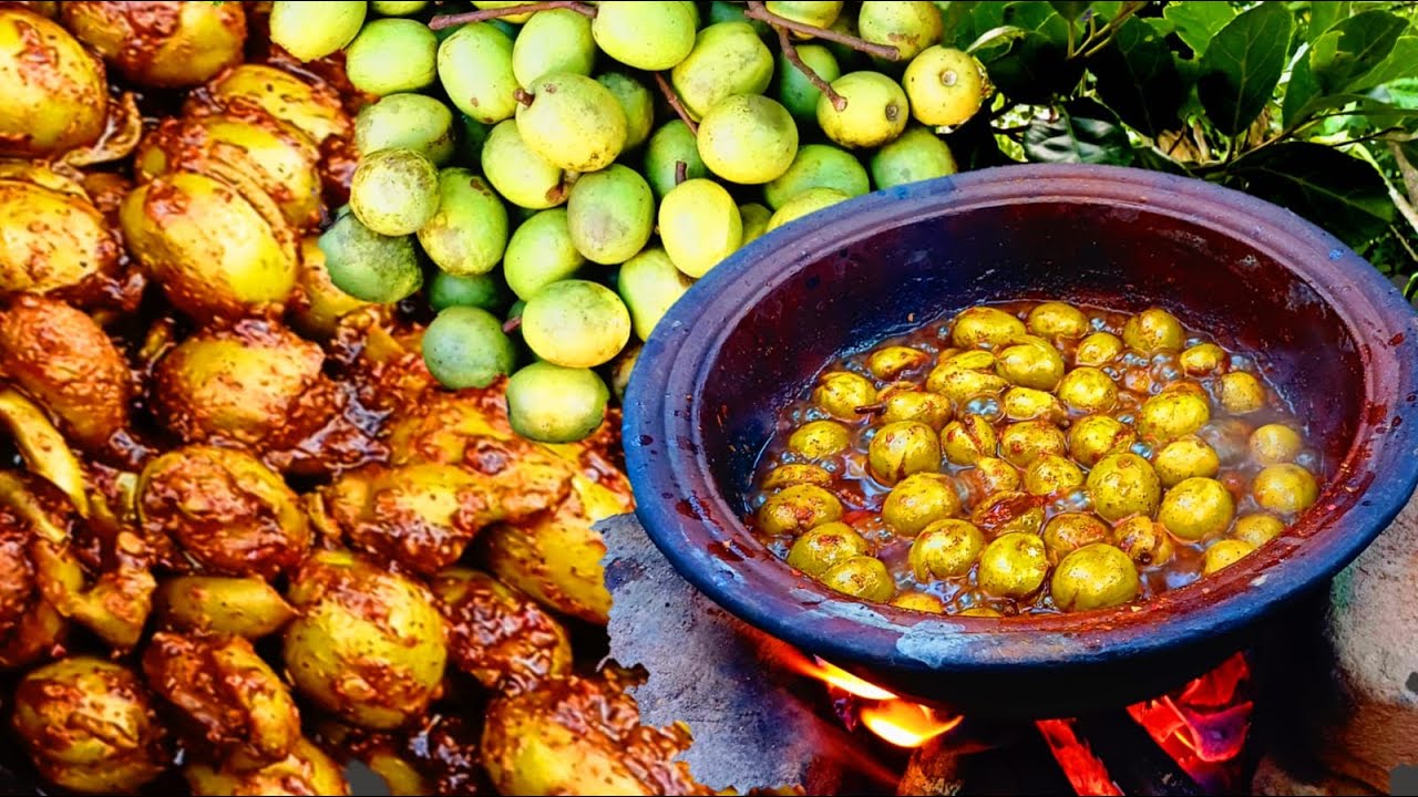 Making Ceylon Olive Pickle Made in a Rural Kitchen : A Village Cooking ...