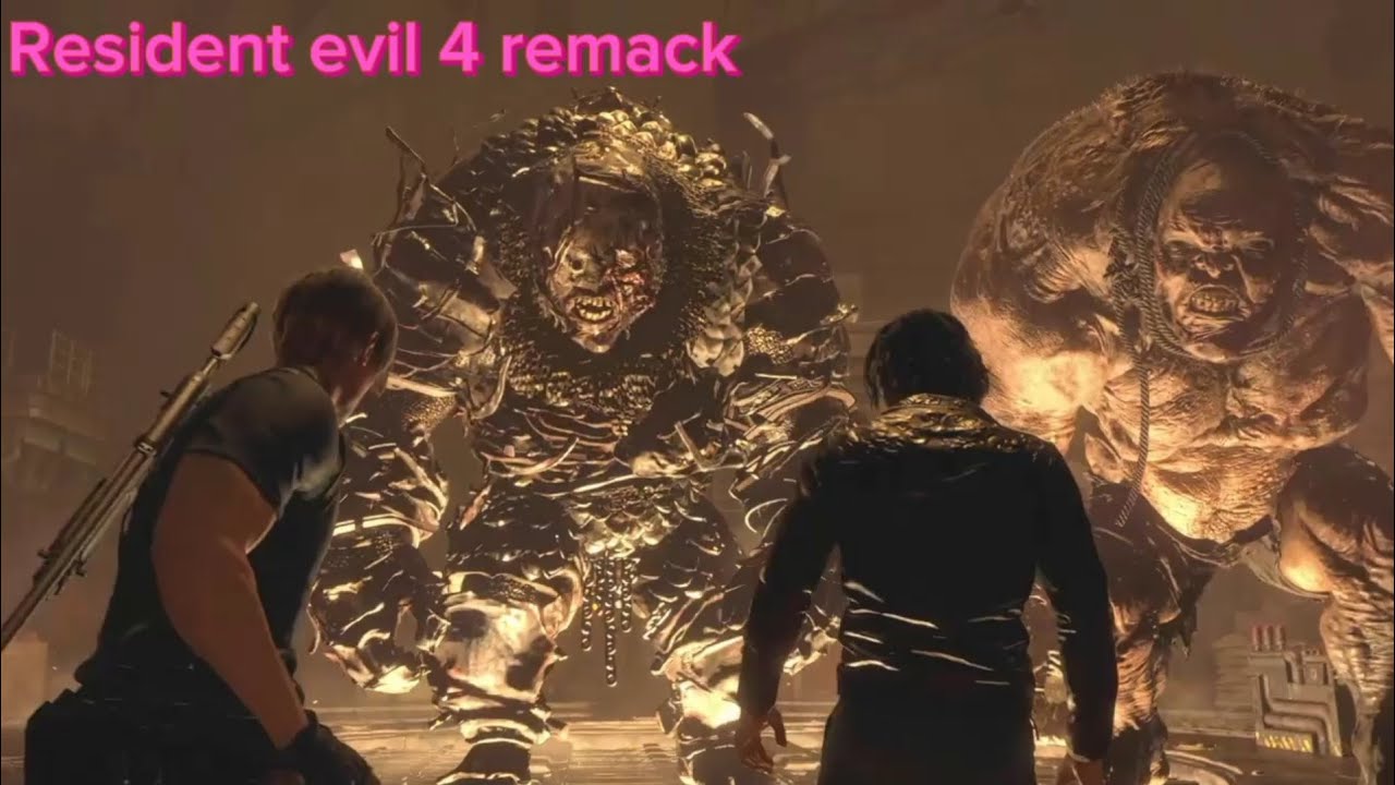 resident evil 4 remack kill the two monsters - YouTube