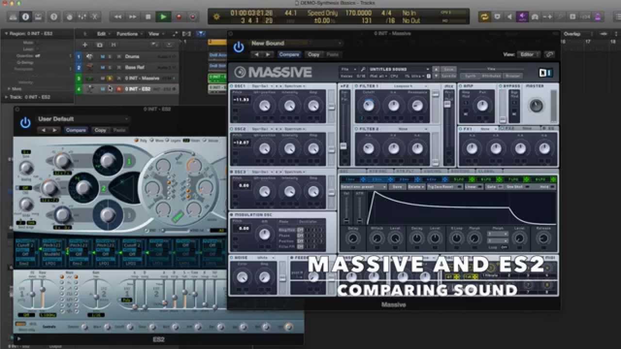 [Massive & ES2] Synthesis Simple Bass - YouTube