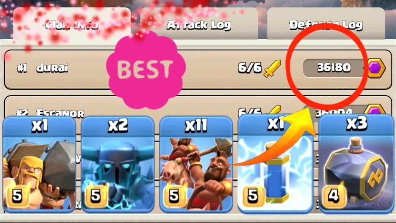 Best Clan Capital Army | COC Raid Weekend | Graveyard Spell & Hog Rider ...