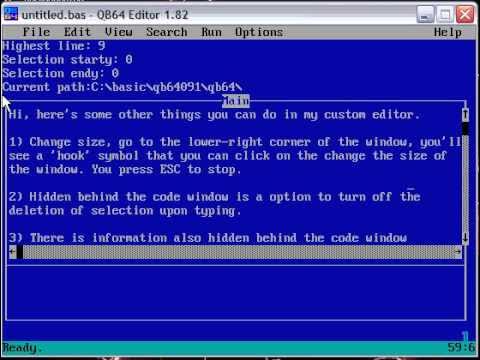Tutorial on how to use my custom editor for QB64 - YouTube
