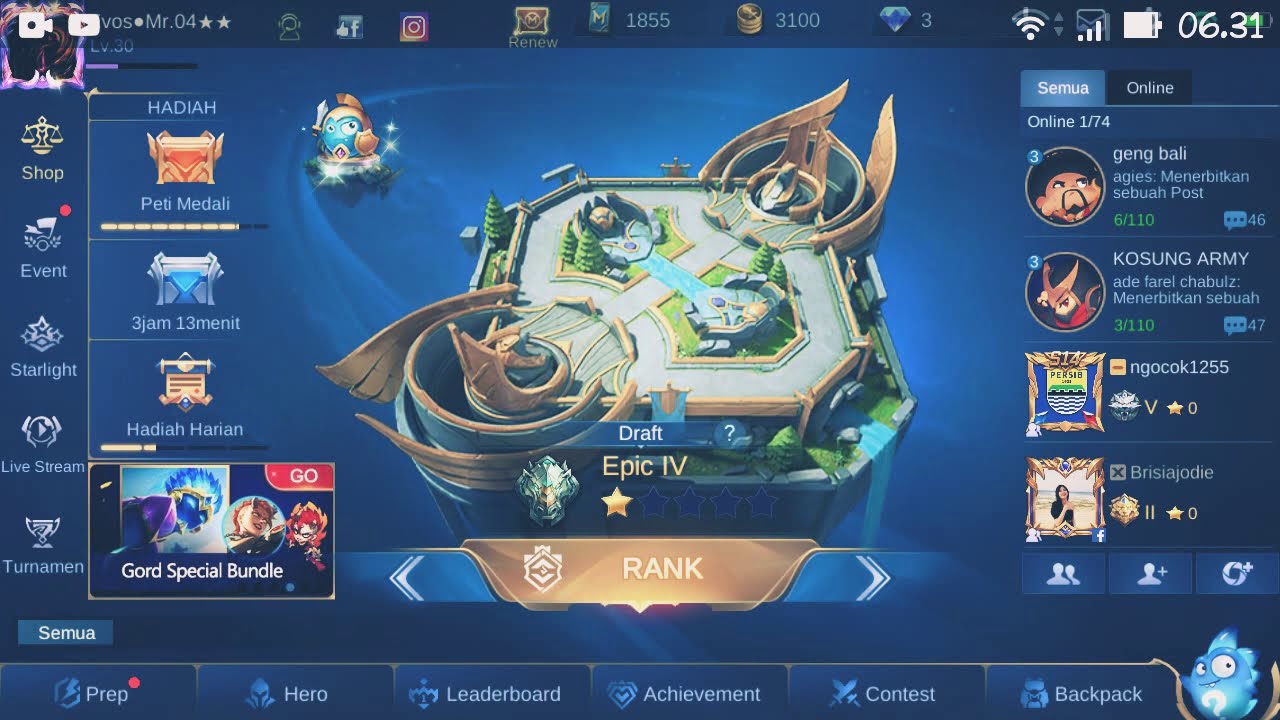 Melihat profil mobile legends part 2 - YouTube