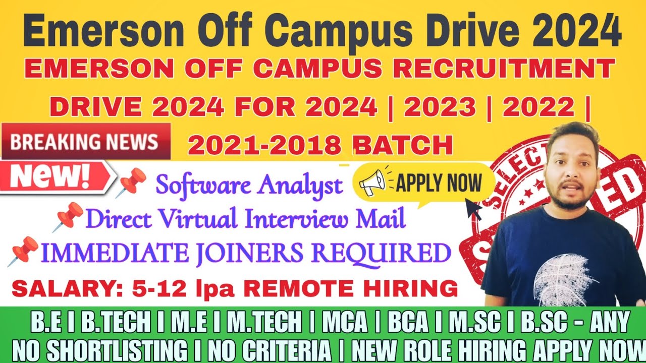 Emerson Offcampus Mass Hiring | Emerson Biggest Recruitment Drive'24 ...