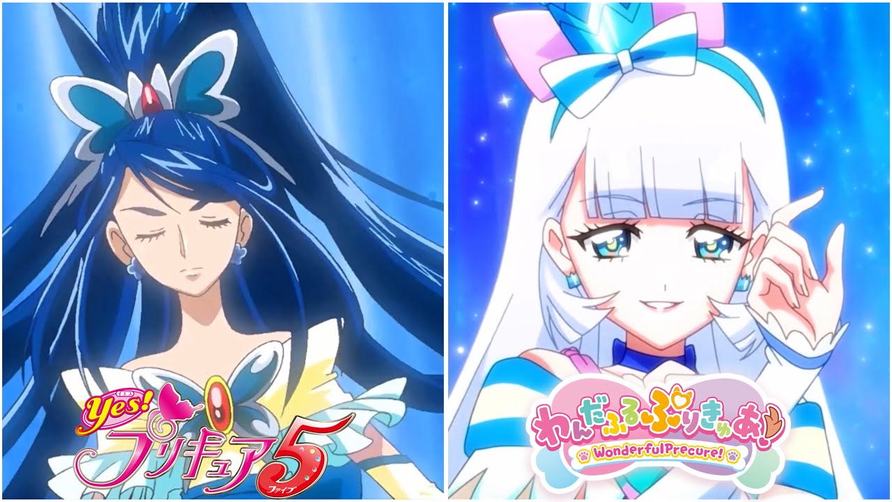All Blue PreCure Transformations (Cure Aqua - Cure Nyammy) - YouTube