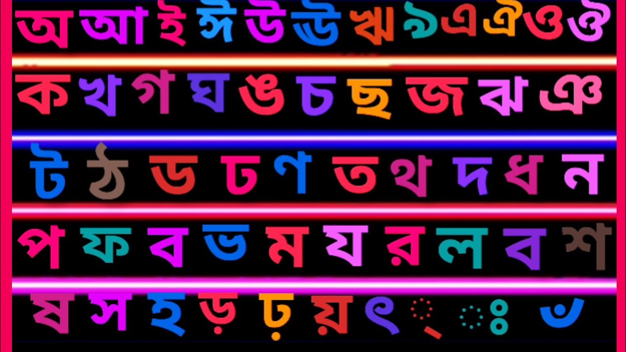 Bengali alphabet।। বাংলা বর্ণমালা।।a aa i ee k kh g gh।। বাংলা স্বরবর্ণ ...