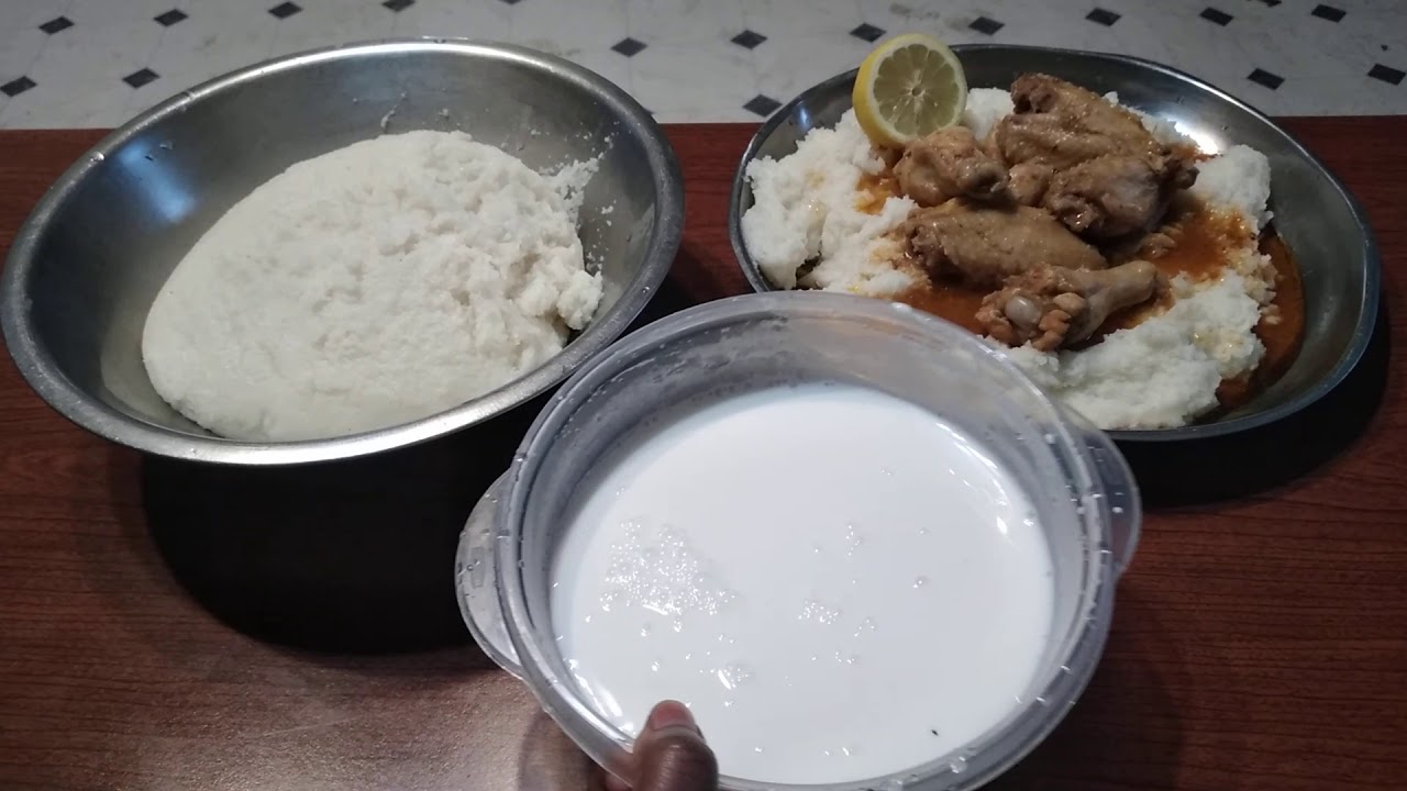 Ugali with chicken soup - YouTube