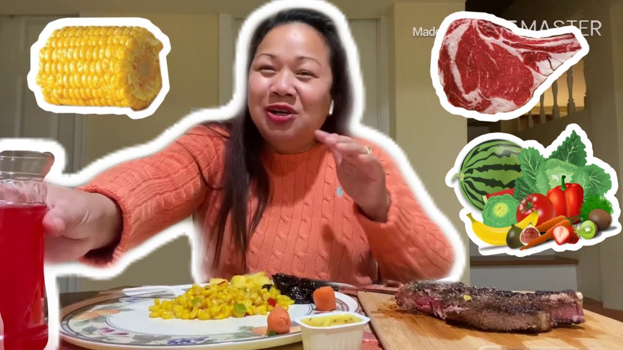 MUKBANG: Ribeye & Mix fresh vegetables from the Farm veggies. - YouTube