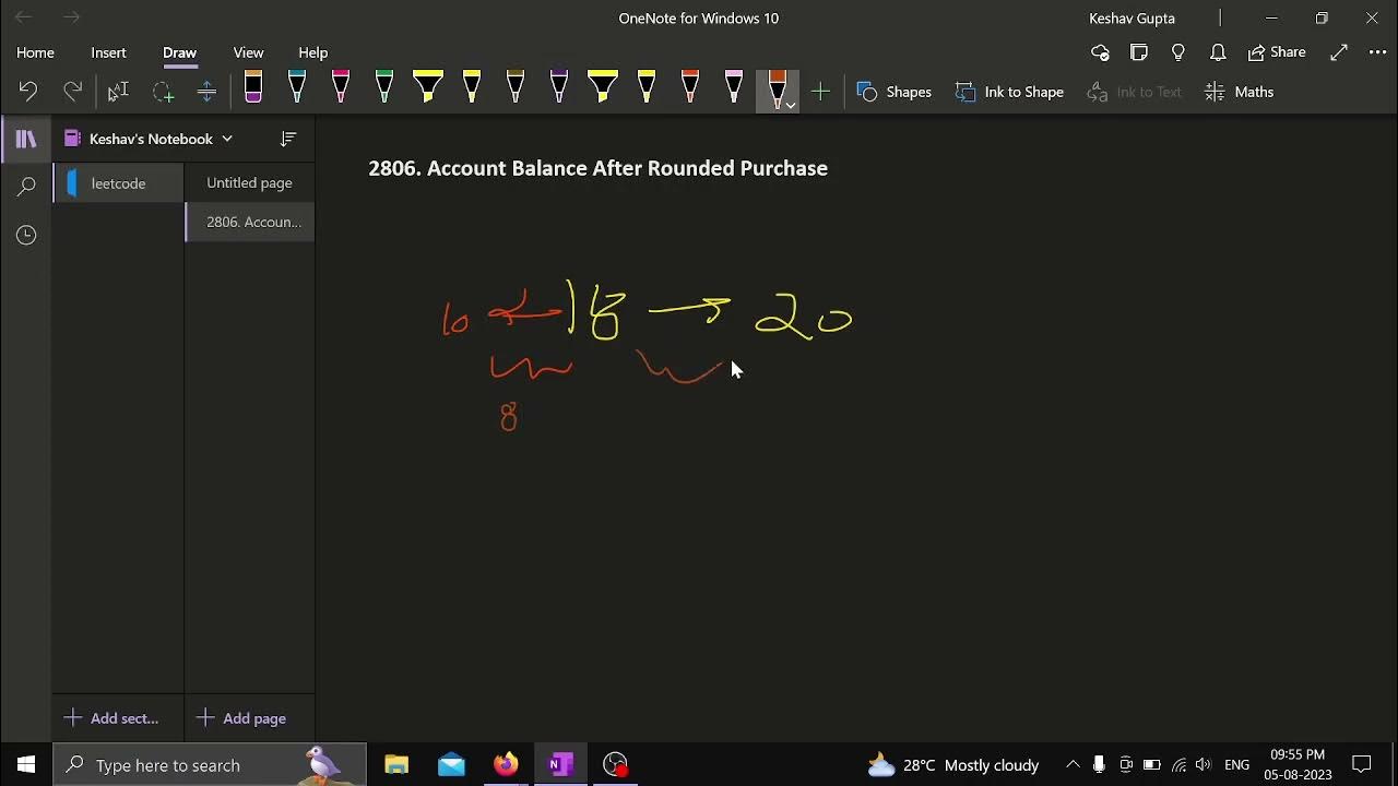 2806 Account Balance After Rounded Purchase Leetcode Bi Weekly Contest 110 Cpp Youtube