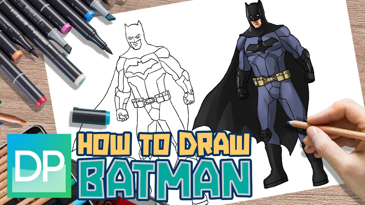 [DRAWPEDIA] HOW TO DRAW BATMAN - STEP BY STEP DRAWING TUTORIAL - YouTube