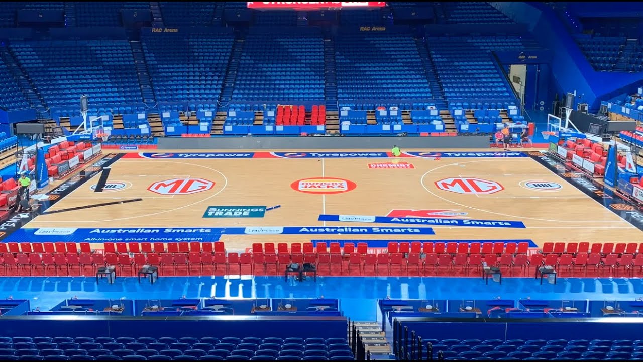 Perth Wildcats Basketball Court Decal at RAC Arena - YouTube