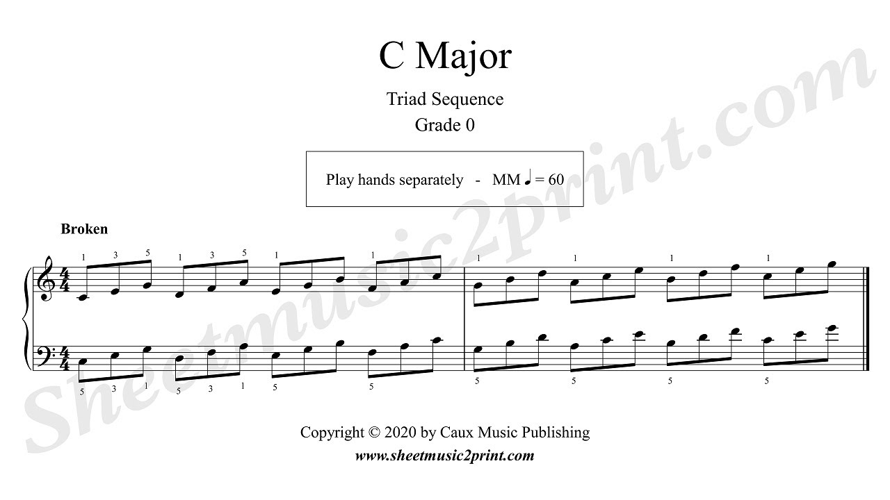 C Major Triad Sequence - Grade 0 - YouTube
