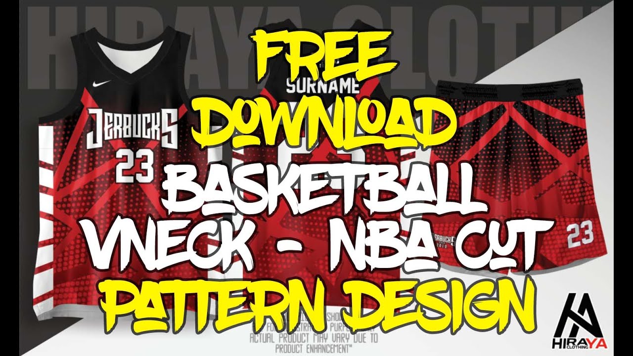 FREE DOWNLOAD NBA CUT AND VNECK BASKETBALL JERSEY PATTERN DESIGN ...